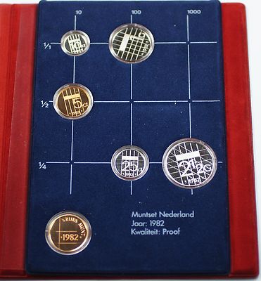 1982 Netherlands Proof Set 5 Coins and a Mint Token 's Rijks Munt ...