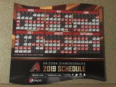 2019 Arizona Diamondbacks Dbacks Magnet Schedule SGA Baseball MLB New ...