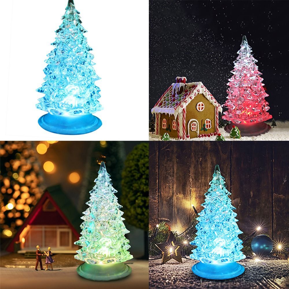 Decor Navidad Crystal Flash Xmas Tree Colorful Christmas Tree LED Night ...