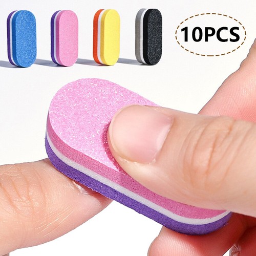 10PCS Mini Nail Sponge Files Buffer Block Buffing Sanding Pedicure Tool ...