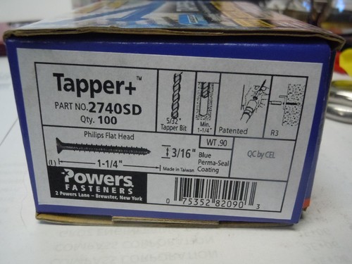 Powers Fasteners 2740SD-PWR Concrete Screw Anchor Box of 100 | eBay