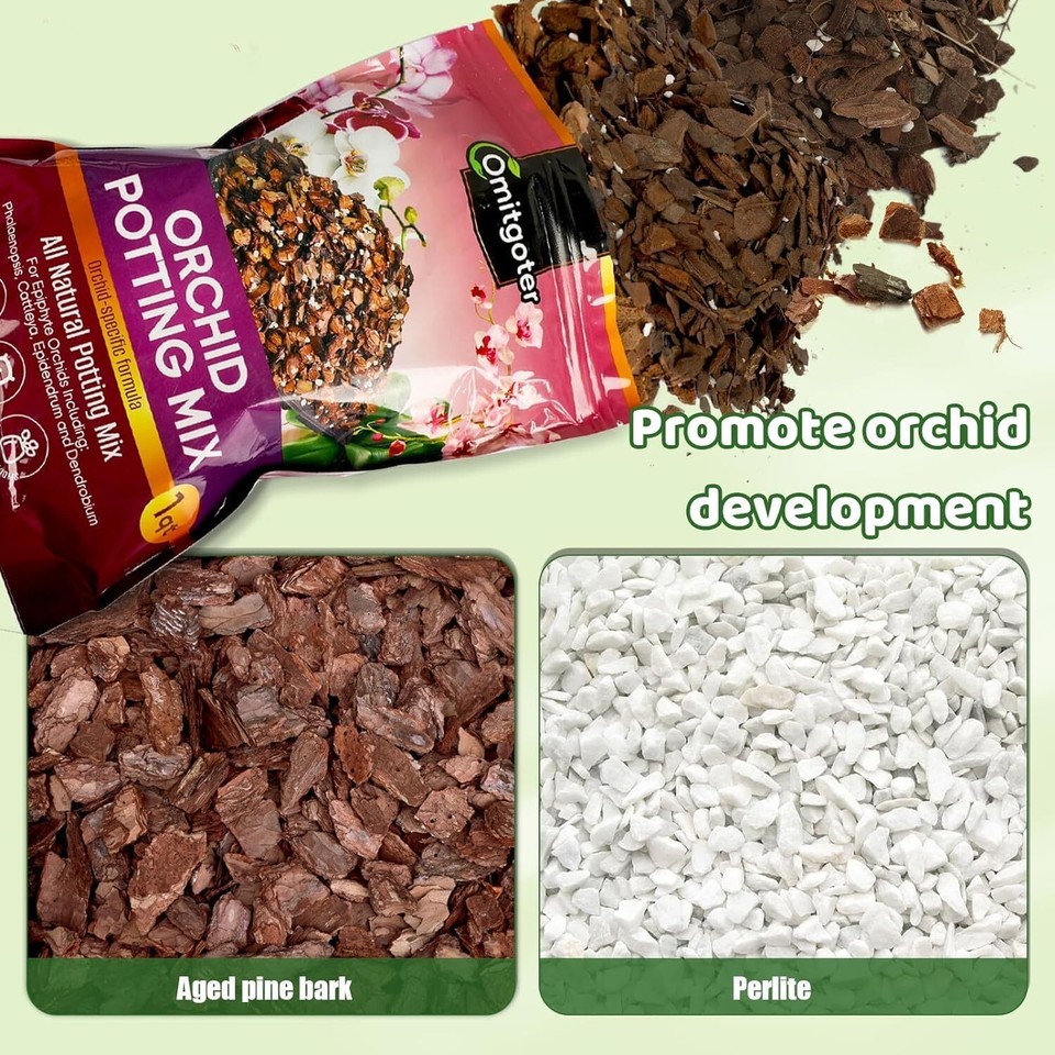 Orchid Potting Mix 1Qt, Premium Soil Medium for Potting and Repotting ...