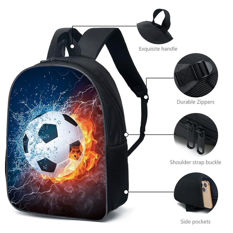 Football Backpack Boys Cartoon School Bag Kids Travel Shoulders Bag ...