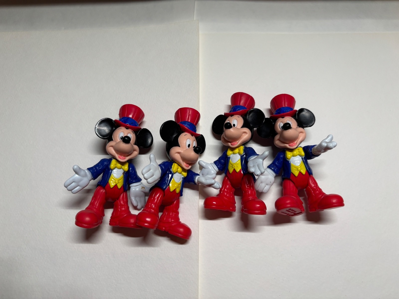Lot of 4 Disney Epcot Mickey Mouse PVC Posable Figure Cake Topper Red ...