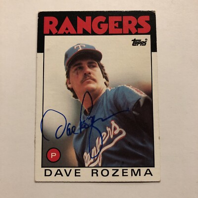 DAVE ROZEMA 1986 TOPPS AUTOGRAPHED SIGNED AUTO BASEBALL CARD 739 ...