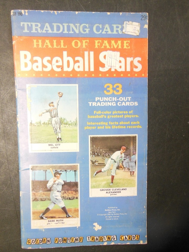 1961 Golden Press Fun Time Trading Cards Book - Hall Of Fame Baseball ...