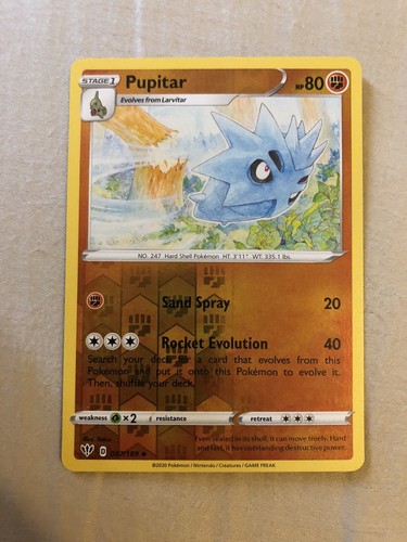 Pokémon TCG Pupitar Darkness Ablaze 087/189 Reverse Holo Uncommon ...