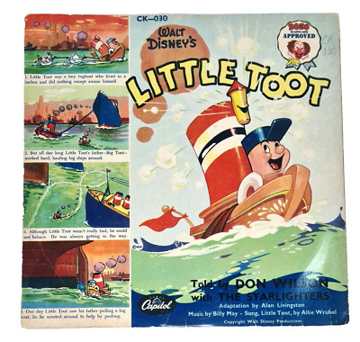 BOZO Approved Walt Disney LITTLE TOOT🖸Capitol CK-030 🖸10" Shellac 78RPM ...