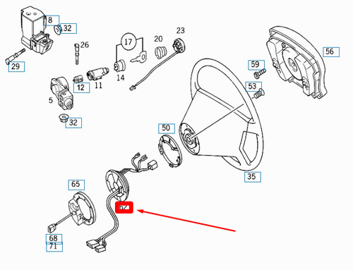 MERCEDES-BENZ A W168 STEERING WHEEL CLOCKSPRING A1684600149 ORIGINAL | eBay