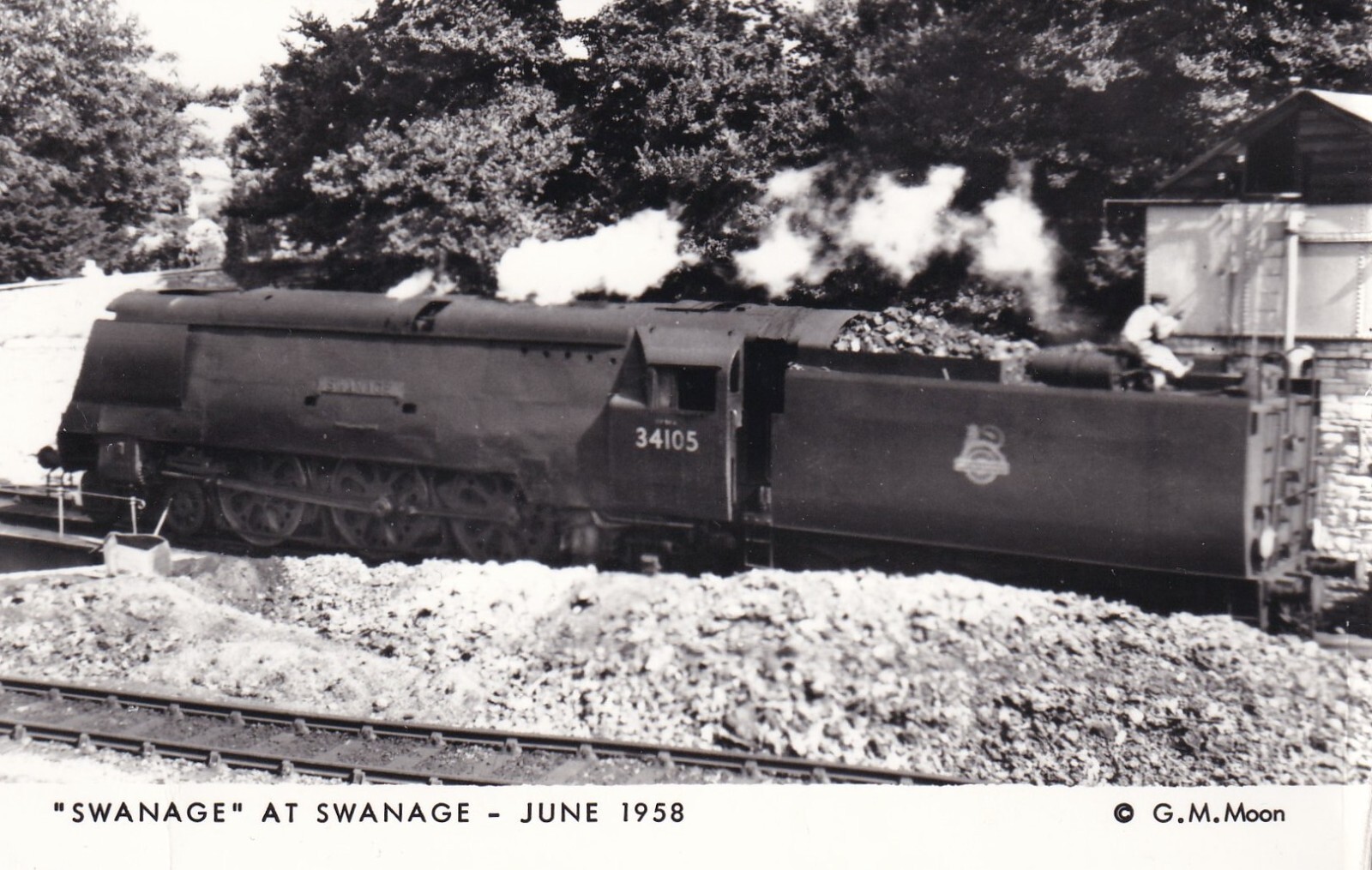 West Country 34105 SWANAGE at Swanage June 1958 real photo postcard ...