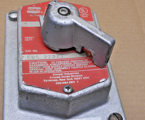 NEW CROUSE HINDS EDS21273 EXPLOSION PROOF SELECTOR SWITCH CONTROL ...