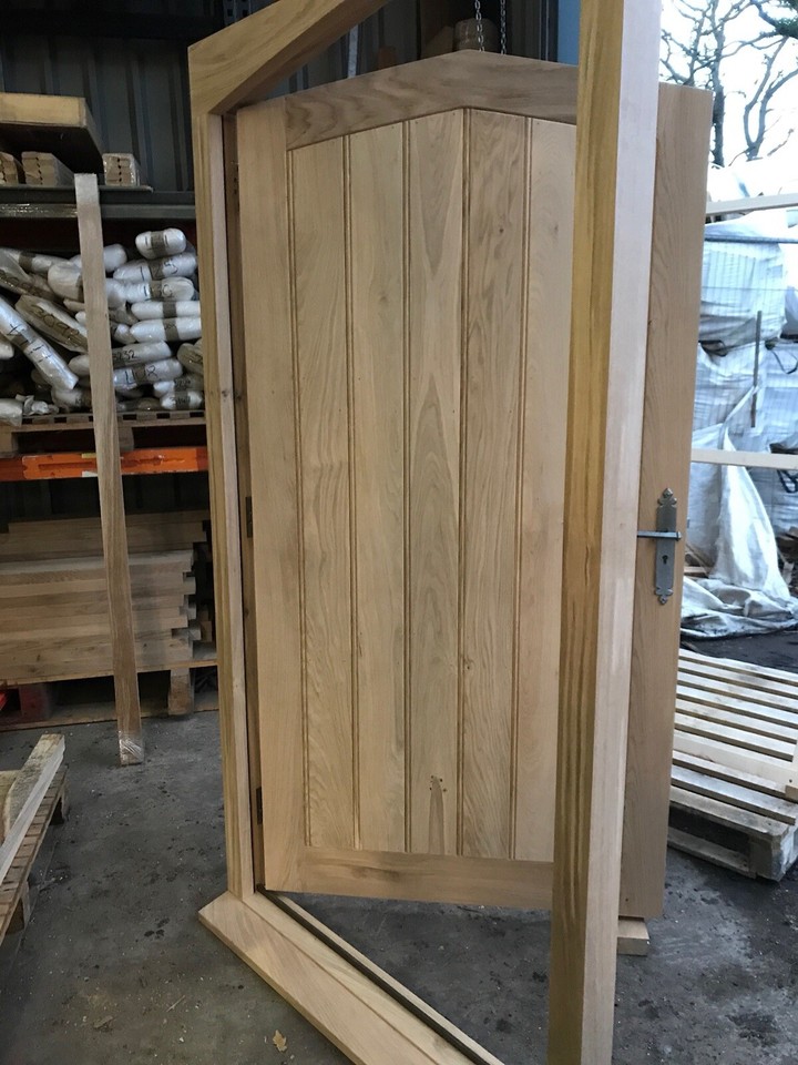 Front Door & External Door Frame Set Solid European Oak 1020mm X 2075mm ...