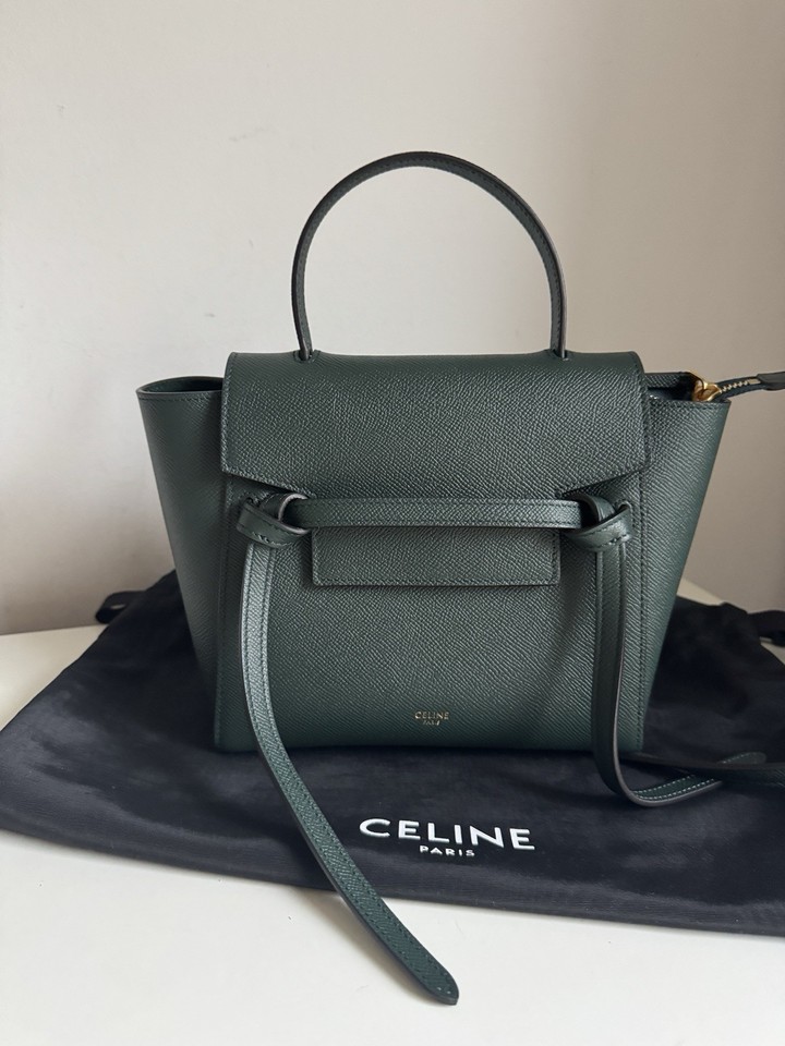 Celine Paris Nano Belt Tasche Umhängetasche Bag grün außen wie neu ...