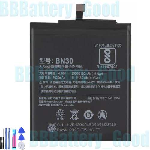 Replacement Phone Battery BN30 For Xiaomi Redrice 4A 3120mAh With Free ...