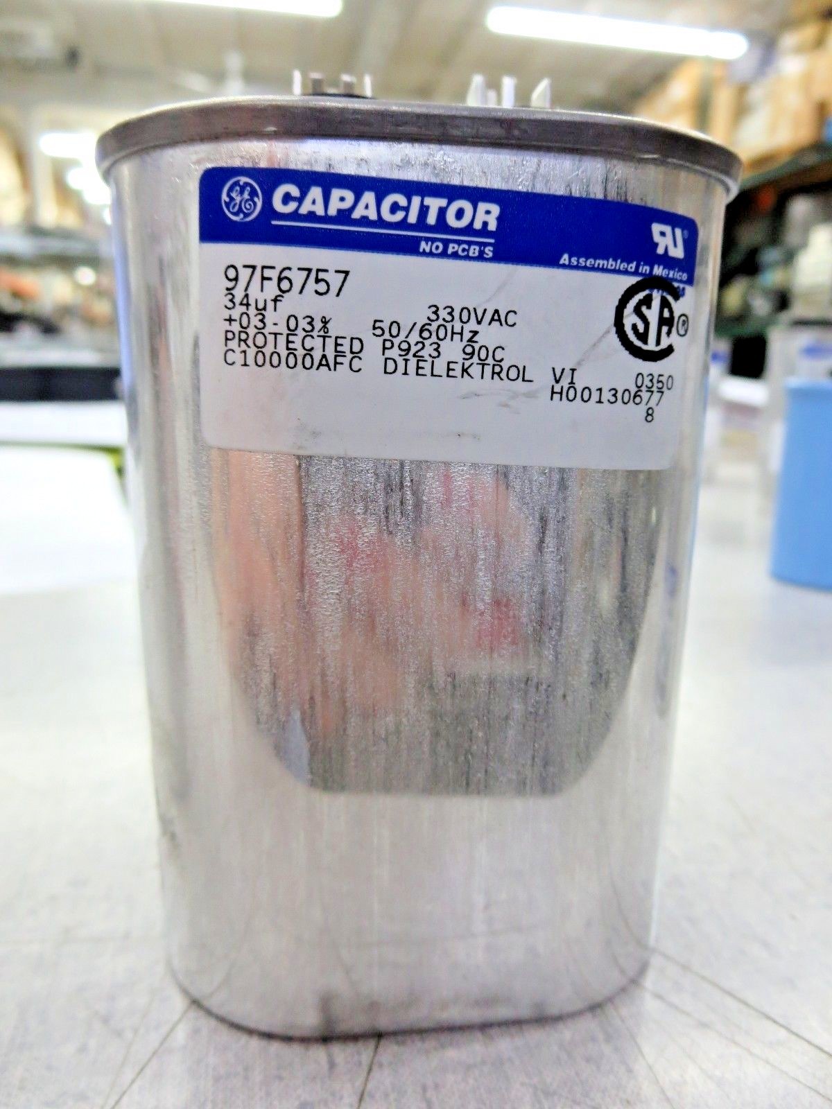 General Electric 97F6757 Oval Capacitor (34uF 330VAC 50/60Hz) "NEW" for ...