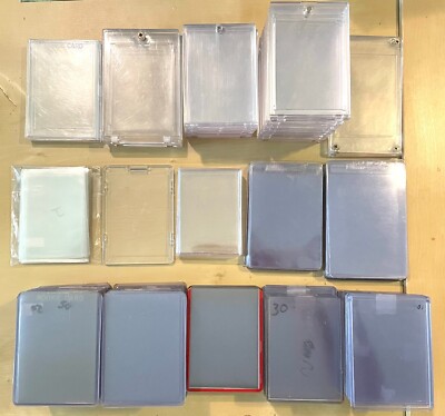 208 Sports Card Cases Lot (Top Loaders, Card Saver, Screw Down, etc ...