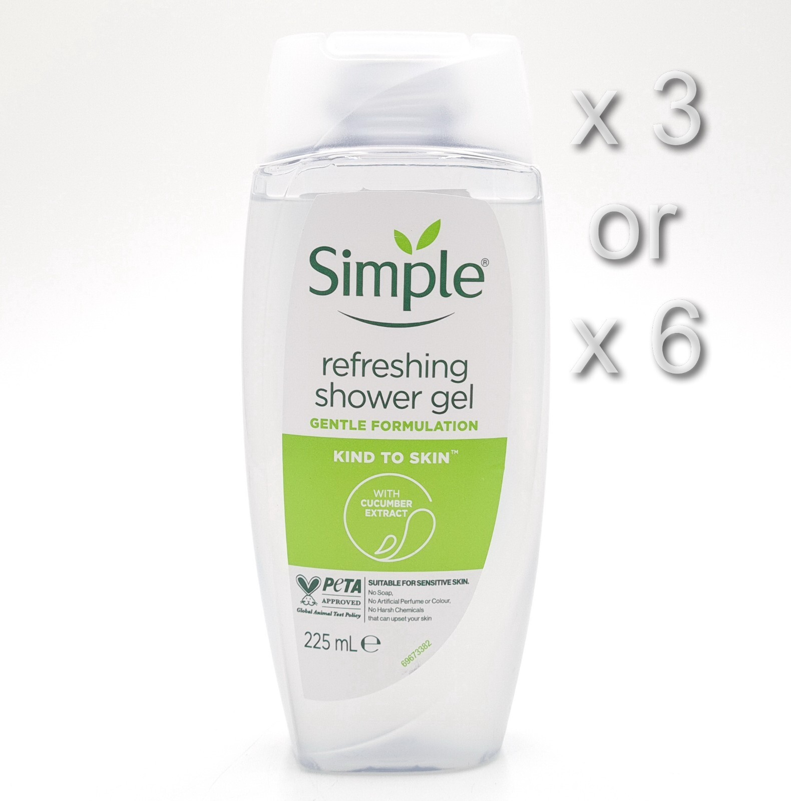 SIMPLE REFRESHING SHOWER GEL 225ML 3 OR 6 PACK | eBay UK