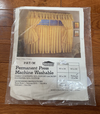 VTG 70s NEW Dupont Dacron Sheer Window 12”*54” Valance Curtain, White ...