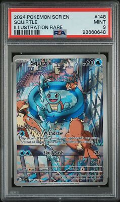 2024 POKEMON SCR EN-STELLAR CROWN ILLUSTRATION RARE #148 SQUIRTLE PSA 9 ...