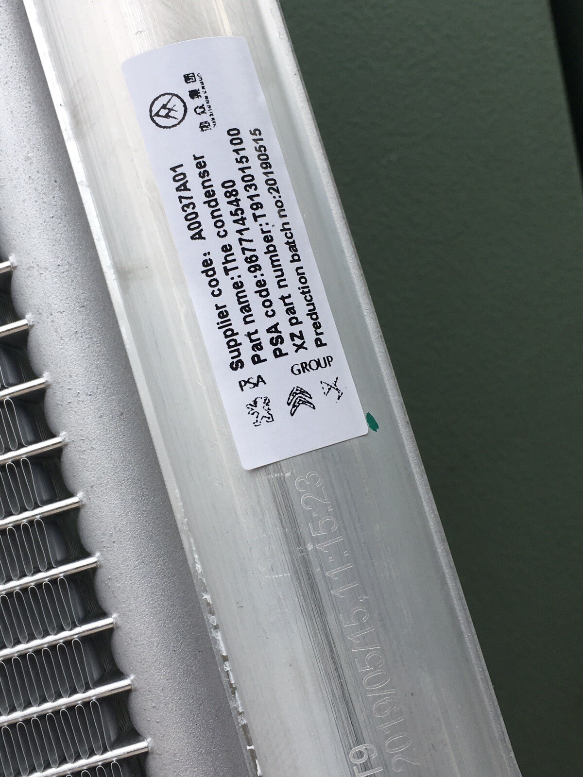 9816746580 Air Conditioning Condenser CITROEN C4 Grand Picasso 1014010 ...