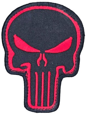 SKULL PUNISHER TERMINATOR PATRIOT SWAT BLACK OPS RED TACTICAL ARMY HOOK ...