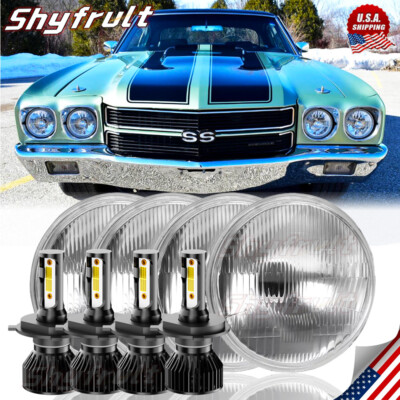 For Chevy Chevelle 1964-1970 5.75" 5-3/4 LED Headlights High Low Beam ...
