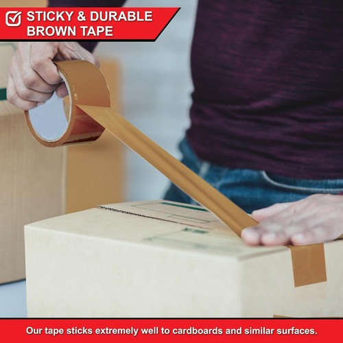 Clear Brown Parcel Tape Strong Packing Carton Sealing Tape 48mm x 66m 1 ...