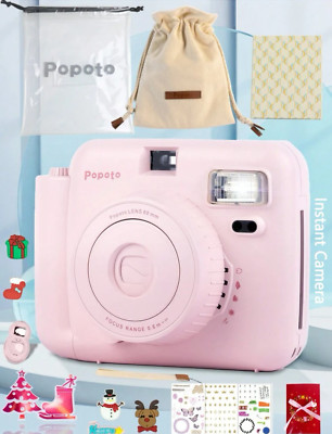 Popoto 60mm Focus Free Instant Camera w/ Accessories - Rose Pink - NEW ...