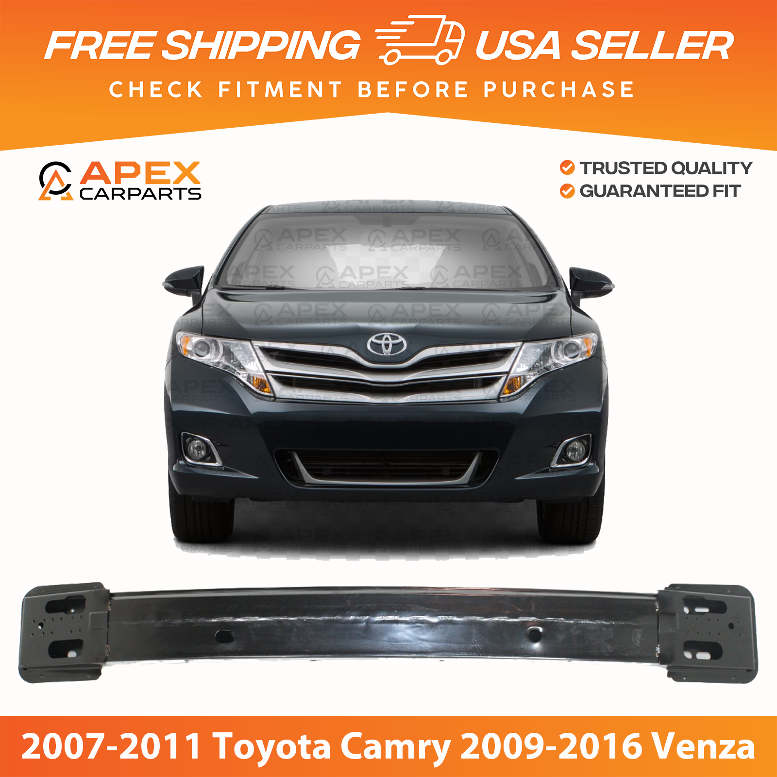 Front Bumper ReinForcement For 2007-2011 Toyota Camry 2009-2016 Venza ...