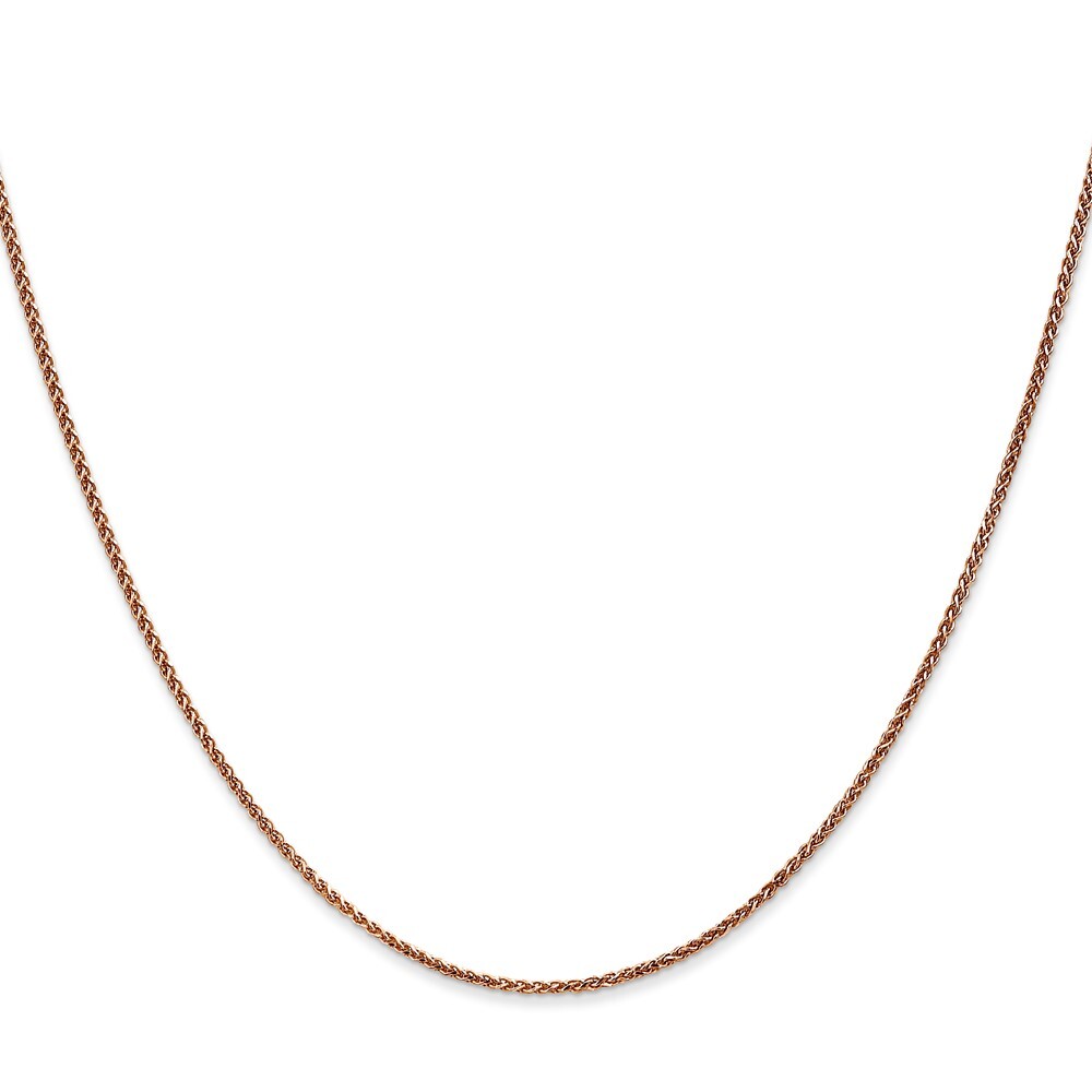 14K Rose Gold 1.2mm Spiga (Wheat) Chain Necklace 3.25g Perfect Gift for ...