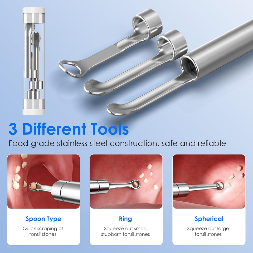 Tonsil Stone Removal Kit with Camera - Visual Tonsil Stone Remover Tool ...