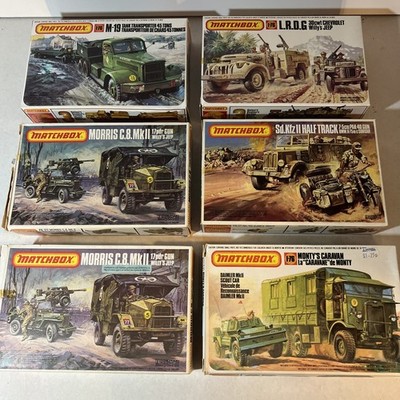LOT OF (6) VINTAGE 1970'S MATCHBOX 1/76 WORLD WAR II MODEL KITS - new ...