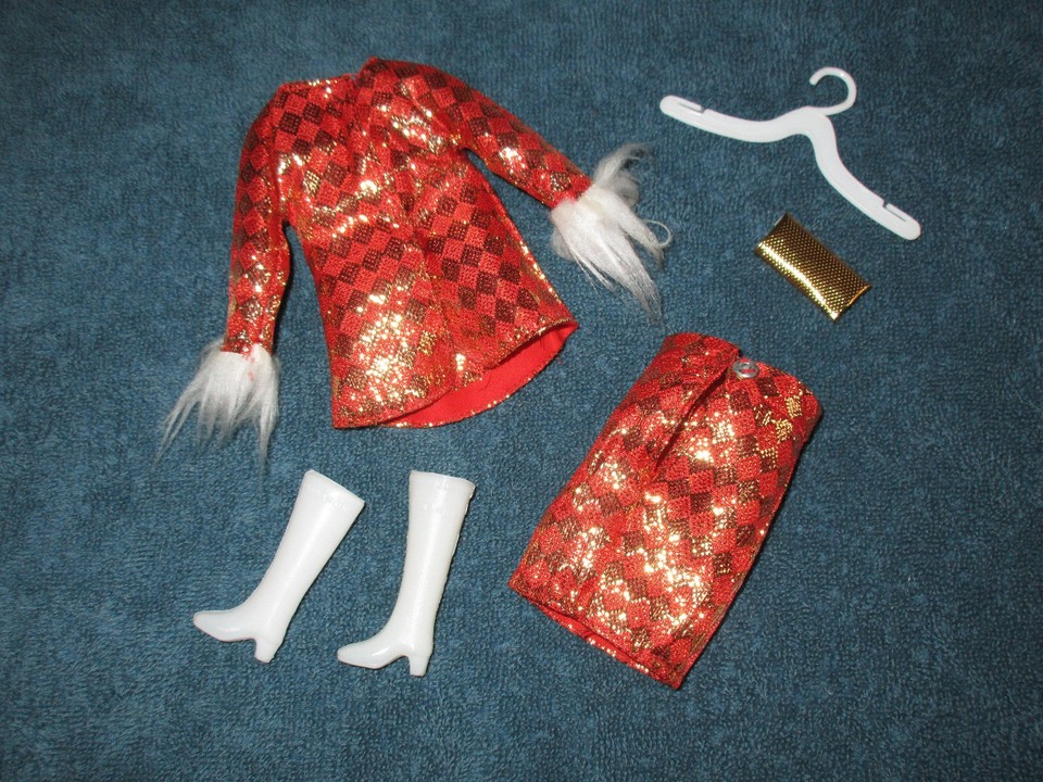 Vintage 1960's Barbie Clone Shillman Outfit ~ Gold Metallic Diamond ...