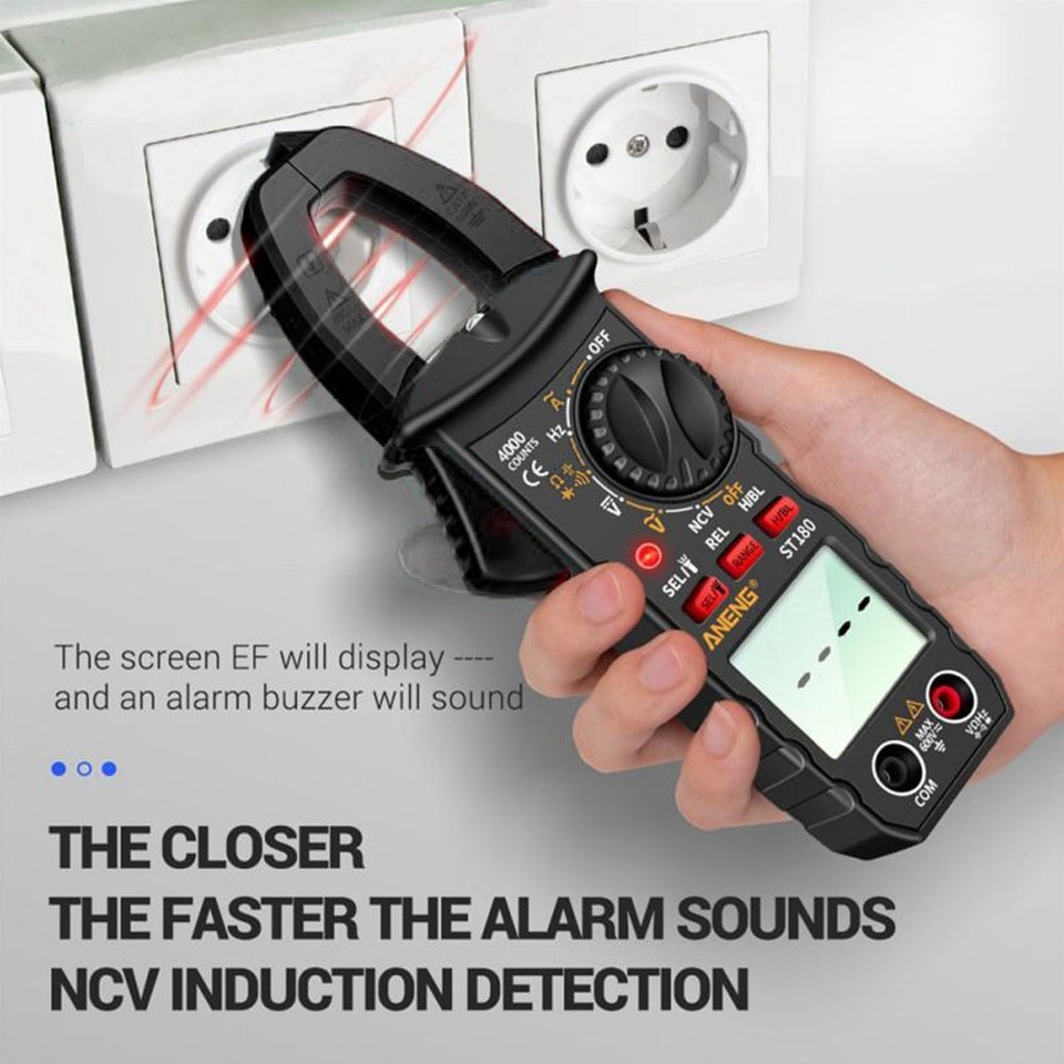 Digital Multimeter Clamp Meter 4000 Counts AC/DC Volt Amp Ohmmeter ...