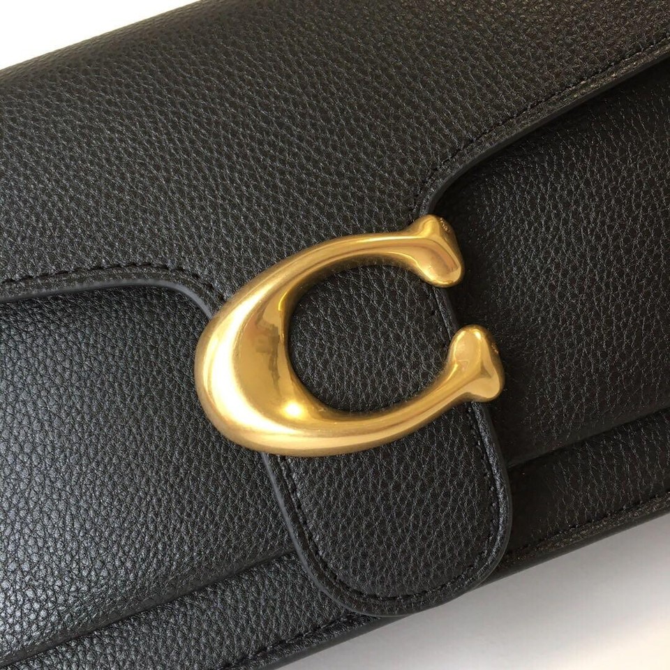 COACH 73995 Tabby Shoulder Bag Black Leather Crossbody Shoulder Hand ...