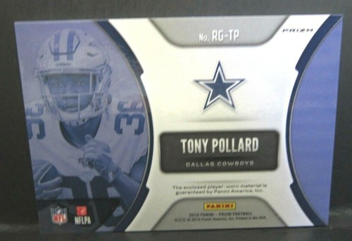 Tony Pollard RC 2019 Panini Prizm SILVER REFRACTOR ROOKIE Patch!Cowboys ...