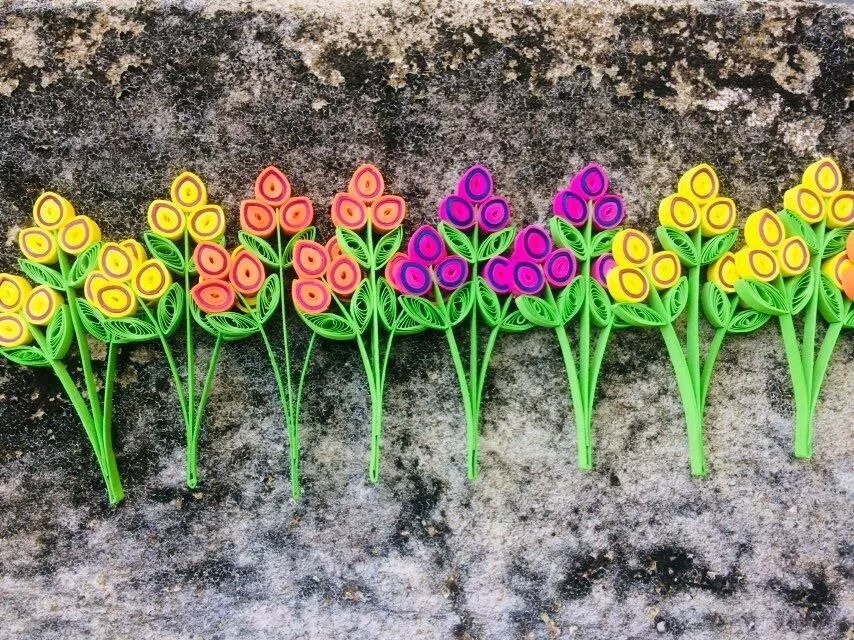 Paper Quilling DIY beautiful handmade flower buds branch 15 lot ...