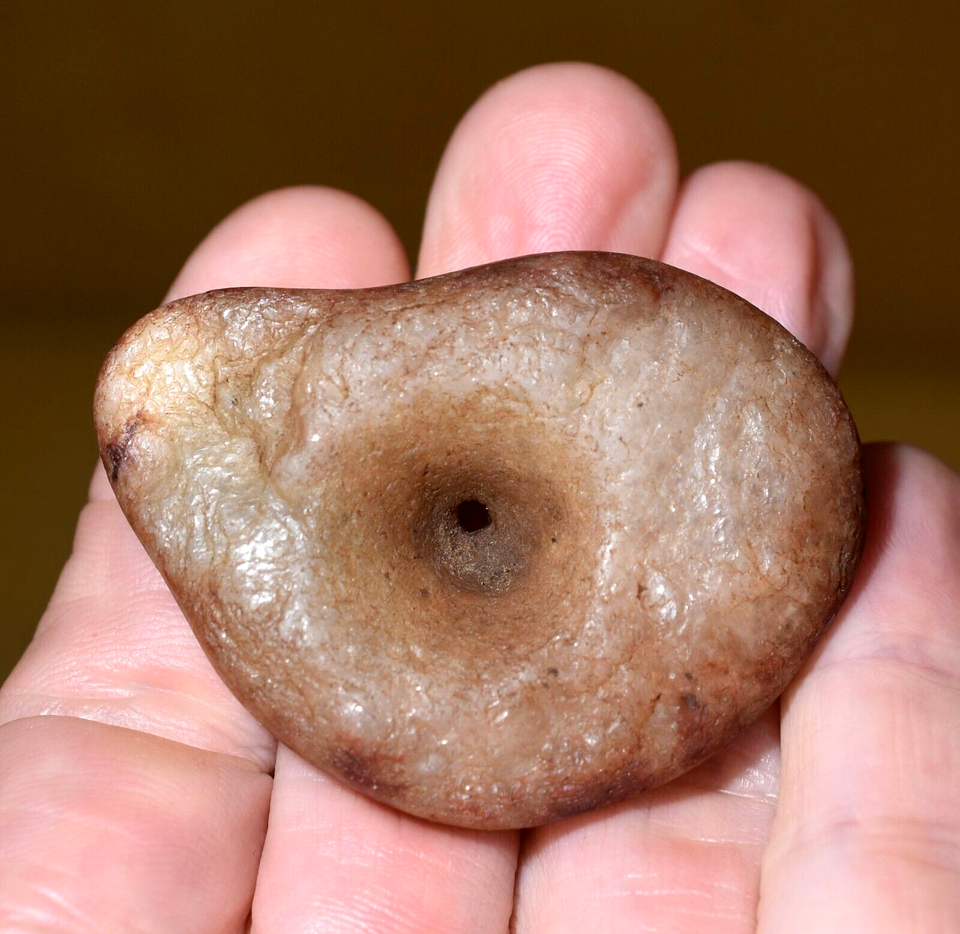 Ancient Large Hand Carved Stone Dig Bead Excavated In Mali, African ...