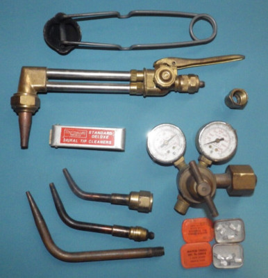 Turbo Torch Welding Cutting Handle Attachment Lot Victor Tips + Tool ...