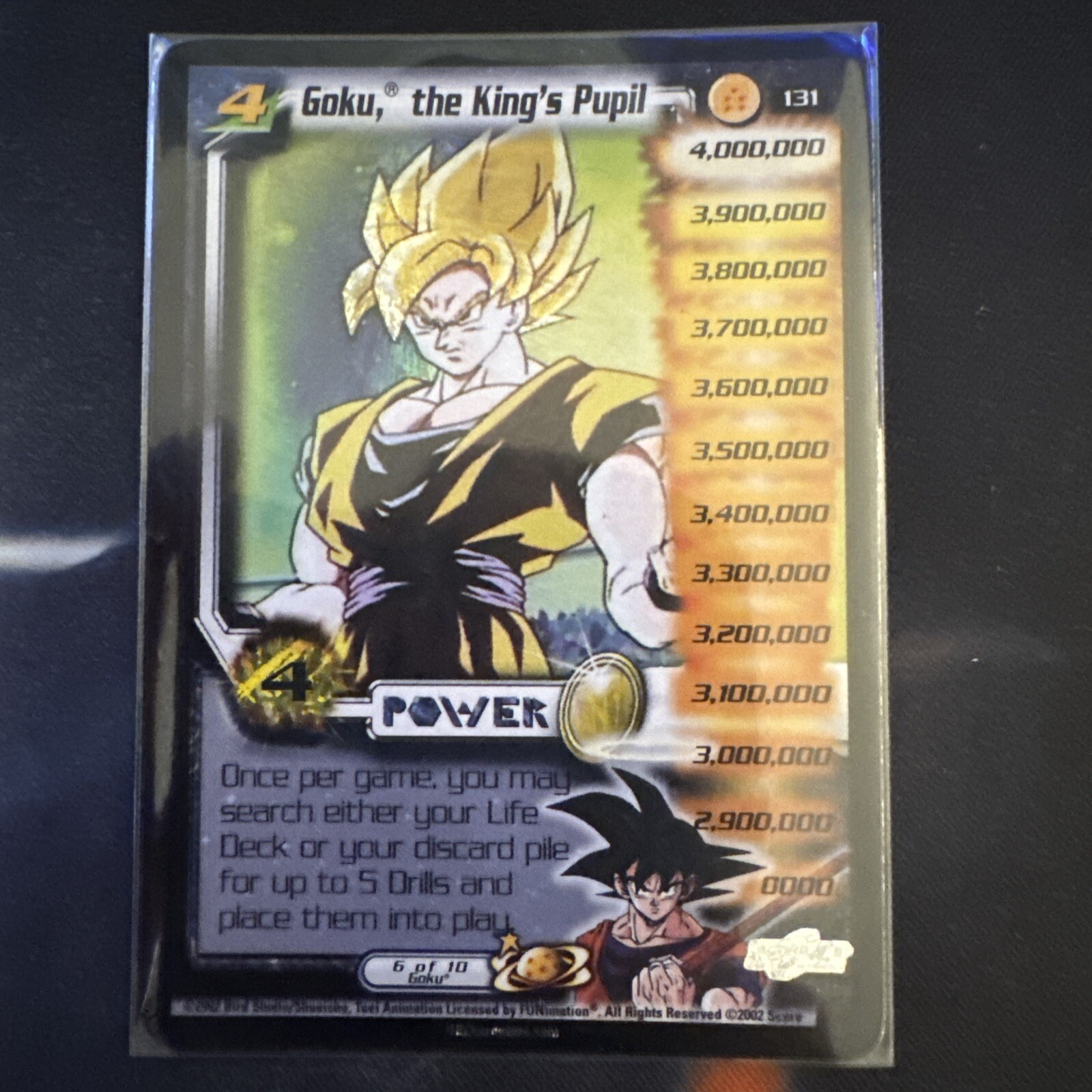 Goku, the King's Pupil DBZ CCG Score Limited Foil Rare World Games saga ...