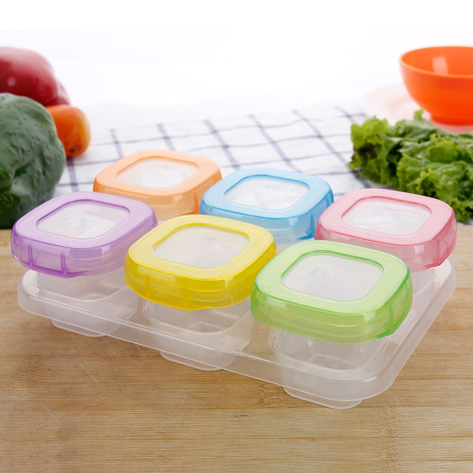6 Pcs Weaning Freezer Pots Puree Tray Baby Food Storage Organizer | eBay