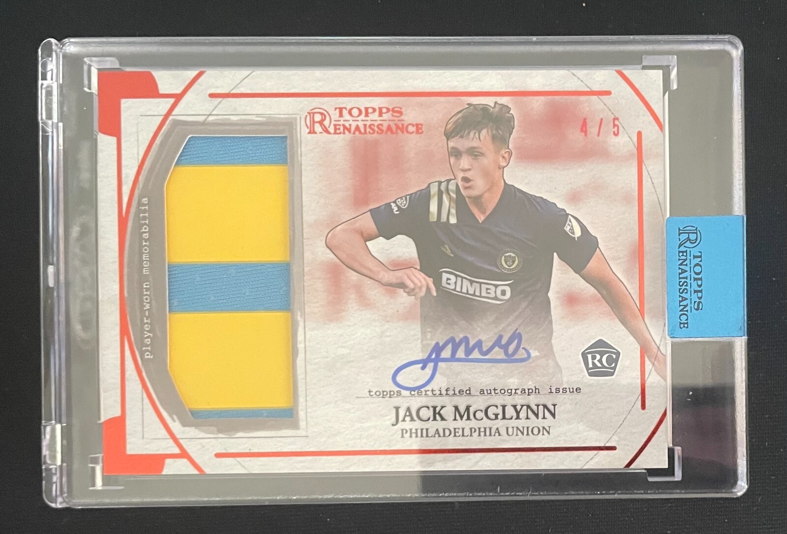 2022 Topps MLS Renaissance JACK MCGLYNN Rookie Auto Patch RC Ruby #d 4/ ...