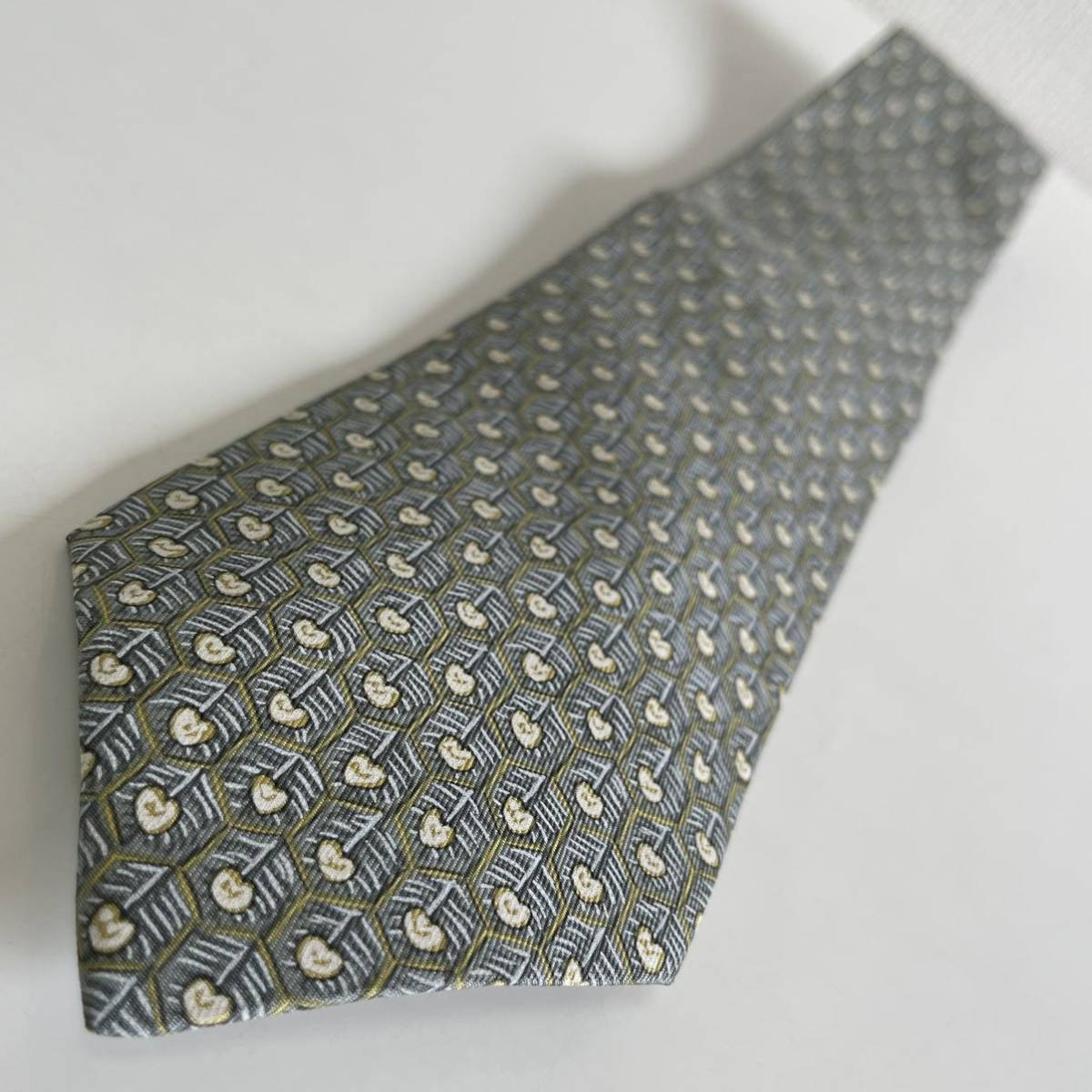 HERMES Gray H pattern design necktie - Gem