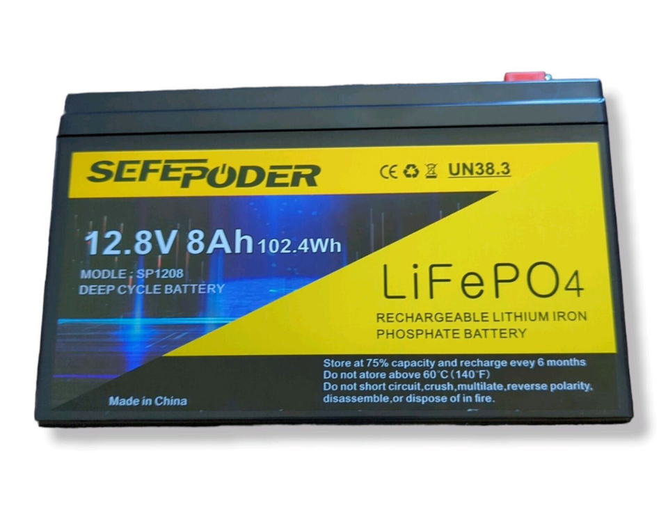 SEFEPODER 12V 8Ah Lifepo4 Lithium 2000+ Deep Cycle Battery Brand New ...