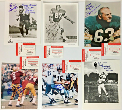 (6 lot) *NFL FOOTBALL* autographed photos "HALL OF FAME PLAYERS" | eBay