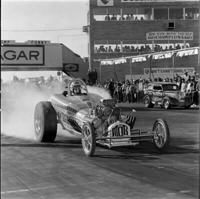 Ed Moore Driving His The Mob Drag Car 1973 Motor Racing Old Photo | eBay