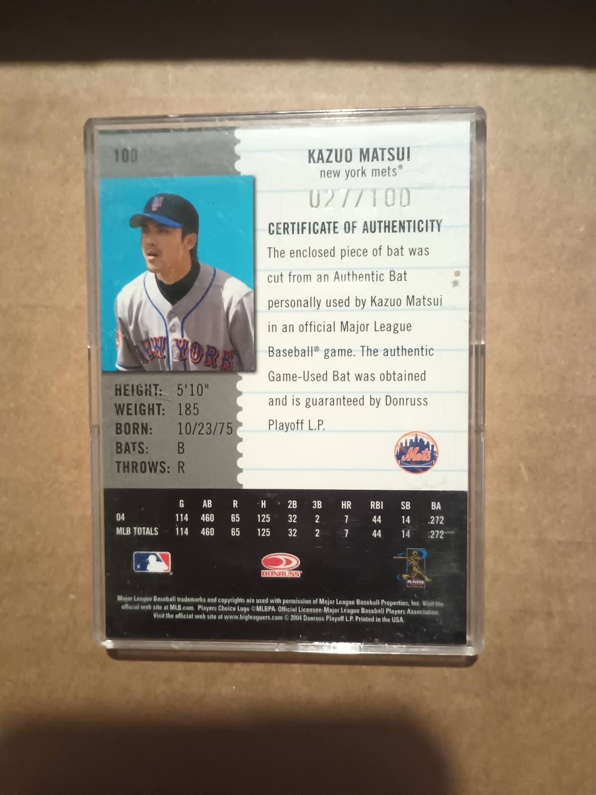 2005 (METS) Leaf Century #100 Kazuo Matsui Bat Relic /100 | eBay