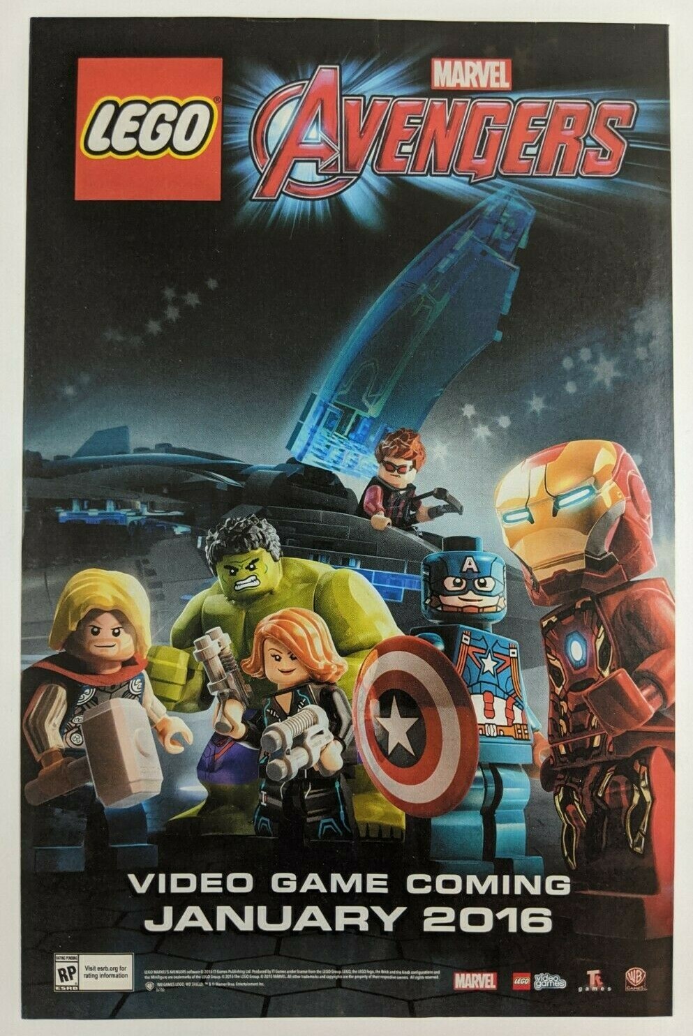 DAMAGED Avengers LEGO Print Ad Game Poster Art PROMO Marvel Iron Man ...