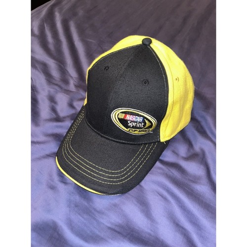 Men's NASCAR Sprint Cup Series Hat Adjustable Black Yellow Cap Racing ...