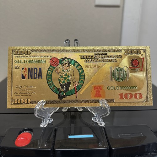 24k Gold Foil Plated Boston Celtics Basketball Team Banknote ...